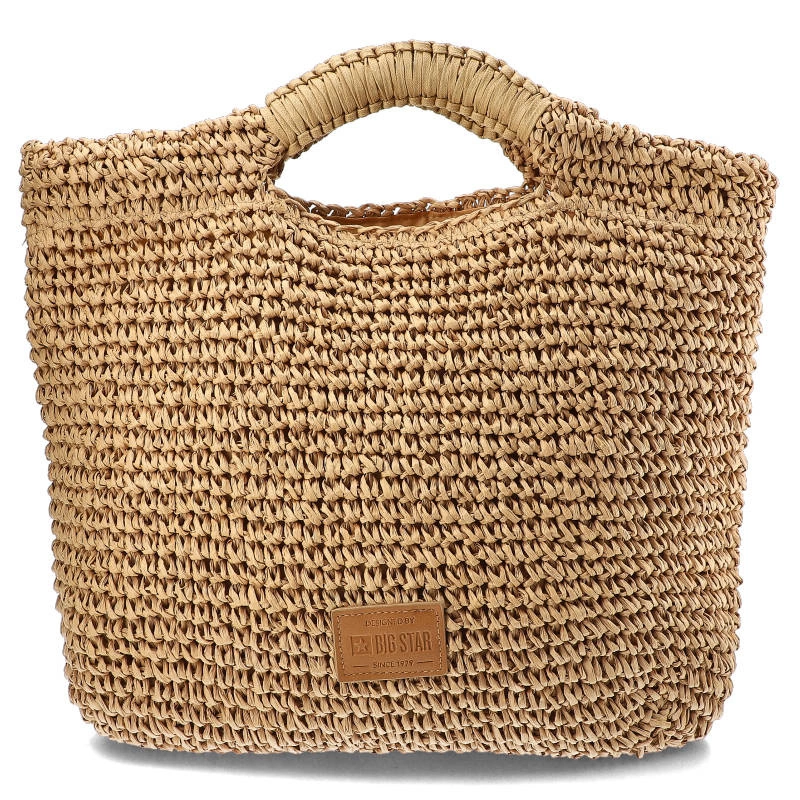 Beżowa Torba Big Star Damska Pleciona Torebka Boho | ARMODO.pl